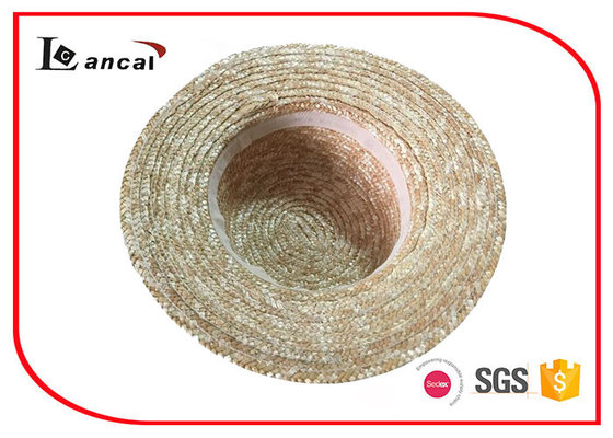 57cm Wide Brimmed Straw Hat Boater Hat Ribbon Straw Boater Hat Women