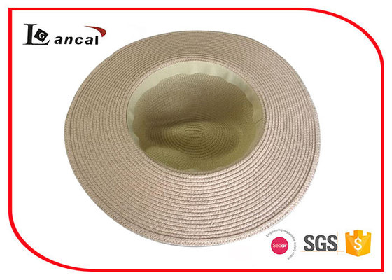 Recycled  Womens Straw Cowboy Hats Contrast Straw Fedora Hats