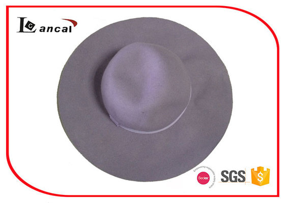 Light Purple Winter Wool Felt Hat Women With Match Ribbed Band And Sweatband