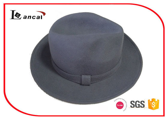 100% Fedora Wool Felt Cowboy Hats , Common Hatband Fedora Hats For Women