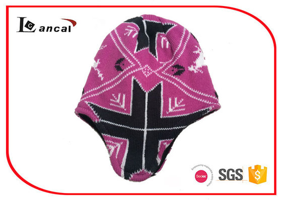 Girls Pink Fleece Lined Trapper Hat