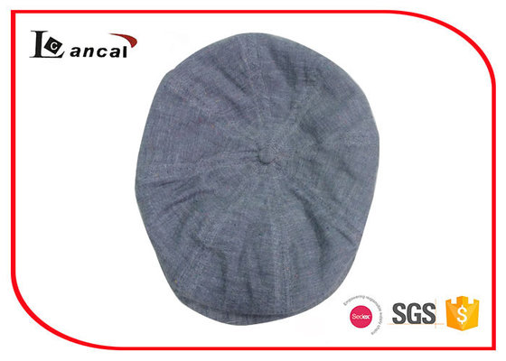 Eight Panels Duckbill Flat Cap Nep Yarn Grey Scally Caps For Mens