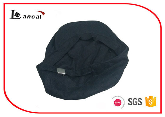 Mens Cotton Adjustable Black Flat Cap Washable With Polyester Lining