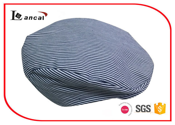 Small Stripe Mens Wool Flat Cap With Polyester Lining , Wool Flat Hat