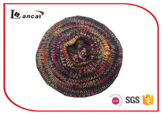 Multi Color Knit Beret Hat
