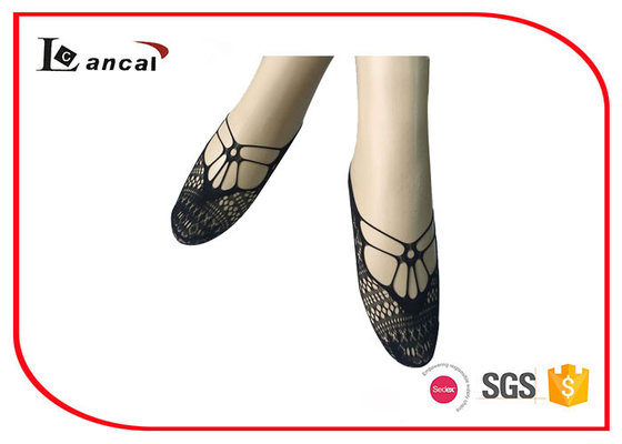 Pure Ladies Black Ankle Socks Hallow Out Girls Nylon Footies Socks