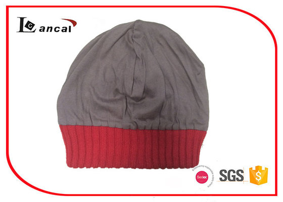 Snowflake Chunky Winter Knit Hats Rib Edge Red Knit Cap With Bill
