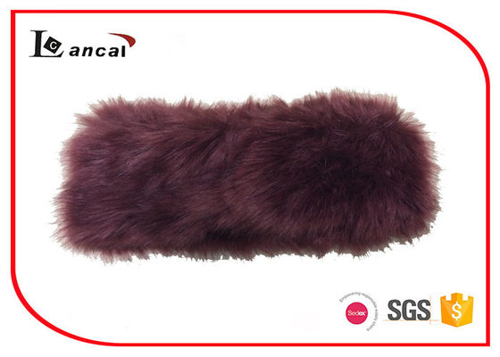 Animal Faux Fur Knitted Snood Scarf With Black Satin Lining Without Elastic