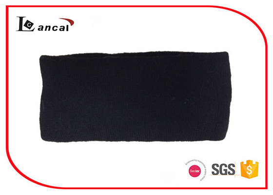 Multi Layer Black Mens Knitted Snood Scarf With Customize Woven Label