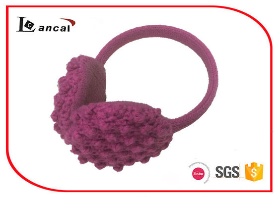 Knitted Winter Ear Warmers With Polar Fleece Inner Ear , Ear Muffs For Women