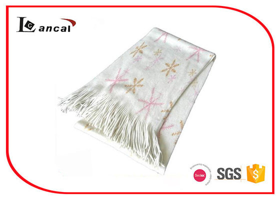 Snowflake Print Ladies Fashion Scarves Durable Adults White Soft Handle Scarf