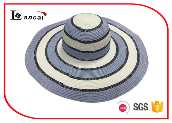 Multi color circle joint wide brimmed straw hat , womens straw floppy hat