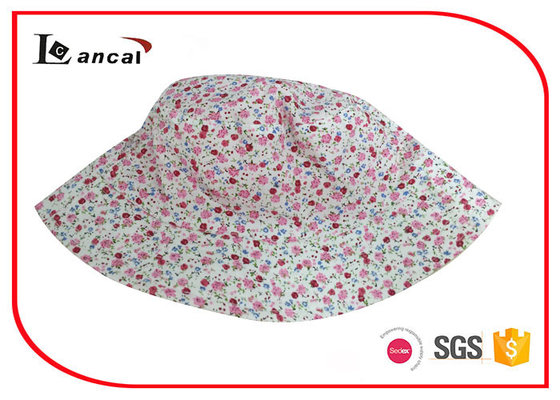 Kids Printed Bucket Hat pink cotton sheeting lining fisherman hat