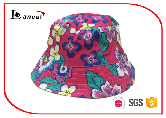 Tropical Printed Bucket Hat 52cm head circumference with yellow cotton lining