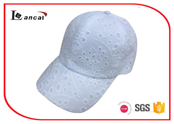 White eyelet baseball cap , 6 panel bend peak cap with white snapback