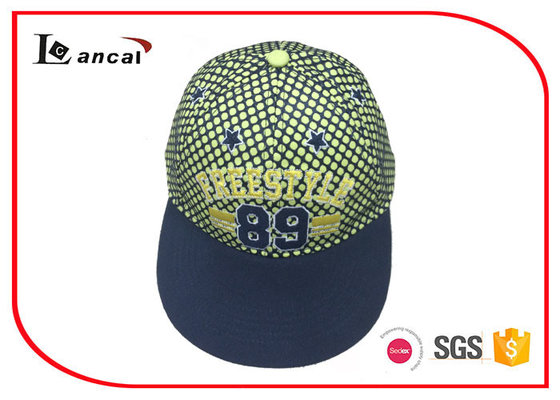 Polyester mesh Baseball Caps Hats 6 panel embroidery Baseball cap with navy peak