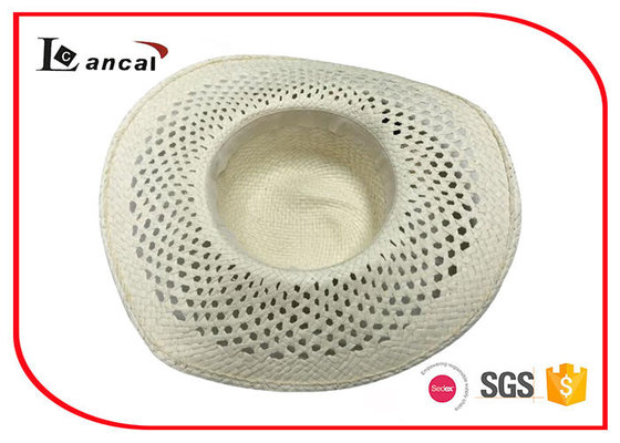 Double layer wide brimmed straw sun hat with flower decoration for female
