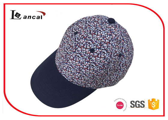 Printed Cotton Poplin Baseball Caps Hats , Cotton Twill Peak Baseball Caps For Men
