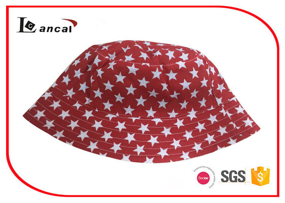 Baby Printed Bucket Hat With Red Star Navy Sheeting Lining Fisherman Hat