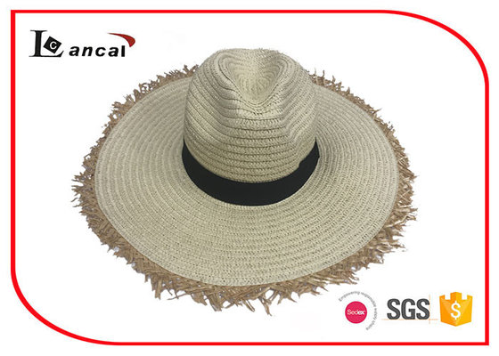 Adults Wide Brimmed Straw Summer Hats For Women With 3cm Common Grossgrain Hatband