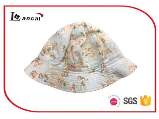 100% Cotton Flower Printed Bucket Hat  With Cotton Flower Printed Lining