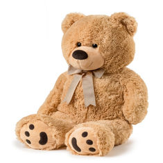 China Big Teddy Bear with Ribbon 30cm Plush Stuffed for Valentines Day Gift Bedroom Toy supplier