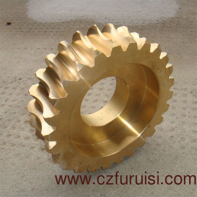 CNC machined straight pinion brass spur gear and lead screw