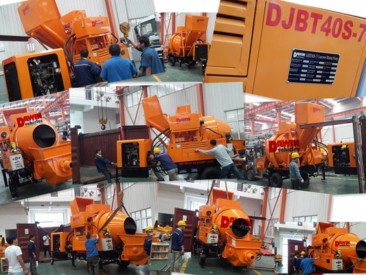 China DJBT30 LOVOL Diesel Power Hydraulic Concrete Mixer with Pump 30 cubic meter per hour Capacity supplier