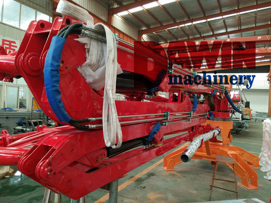 23m concrete placing boom 4 arms stages concrete distributor with 4 wheels trailer system on sale supplier