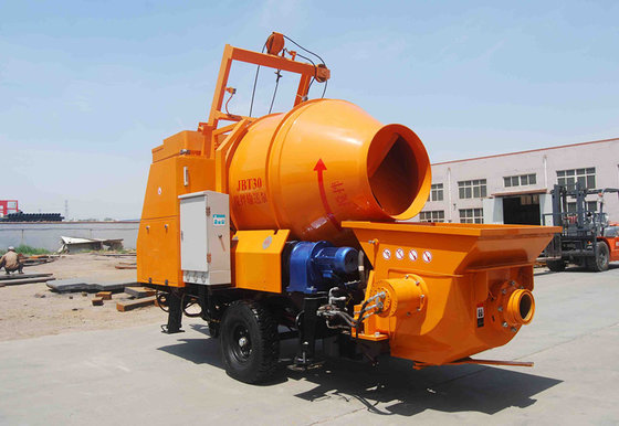 JBT30 concrete pump with mixer with 450L mixing drum and 30m3/hr pumping capacity on hot selling supplier