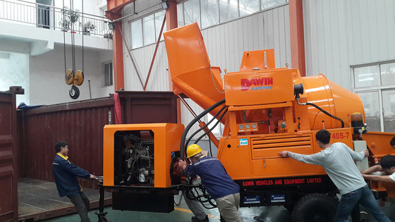 Trailer Mobile Concrete Mixer with Pump with 100m Steel Delivery Pipe Line on Sale supplier
