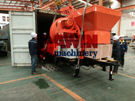 Concrete mixing pump with 450L mixer and 30 cubic meter per hour pumping capability supplier