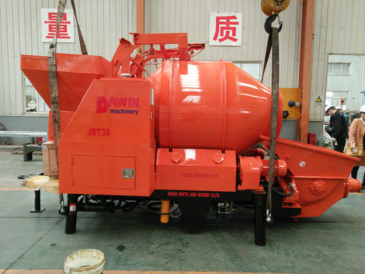 Automatic concrete mixing pump mixer pump with cordless remote control and electric control panel supplier
