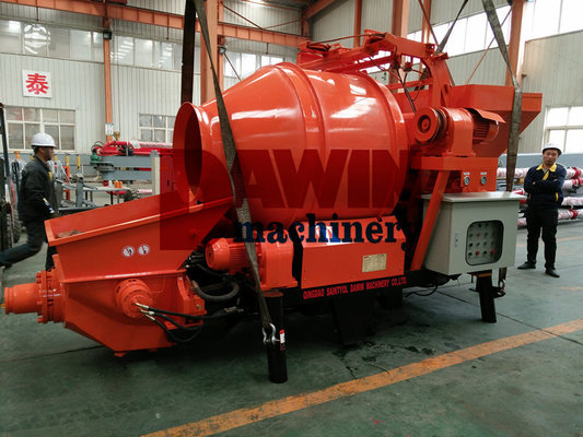 Automatic concrete mixing pump mixer pump with cordless remote control and electric control panel supplier
