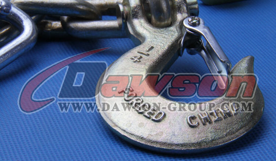 G70 Trailer Safety Chains Assembly with Slip Clevis Hook & Latch on Each End