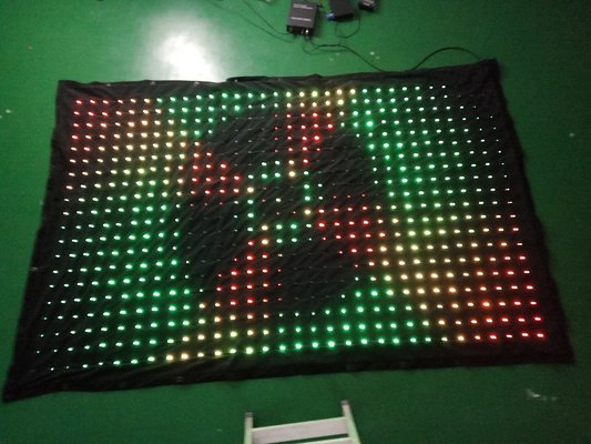 RGB Stage Lighting Fireproof  Velvet Full Color P10  LED Video Curtain