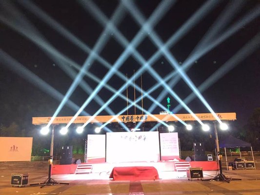 Mobile Heavy Duty Lighting Stand Height 1.8-5.6m Adjustable 150kgs Load Powder Coated Steel Light Truss