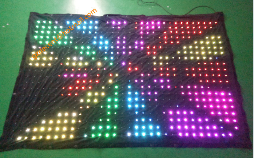 RGB Color  Fireproof  Velvet  LED Video Cloth Like Chauvet Motiondrape