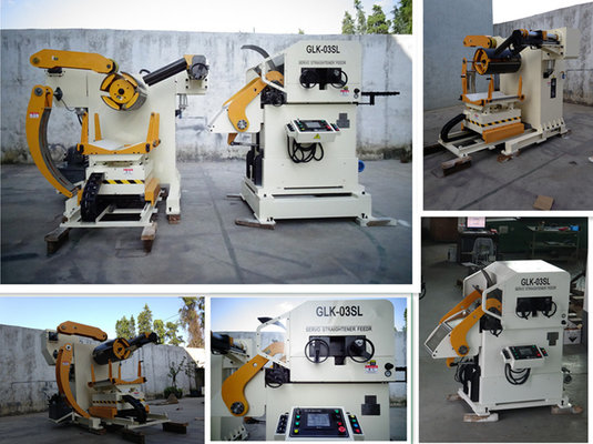Industrial NC Servo Decoiler Straightener Feeder for 0.5 - 4.5mm Thickness All Metal Coil