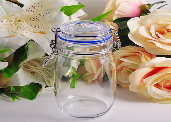 Airtight Glass Kitchen Storage Jars Canister 913Ml With Flip Top