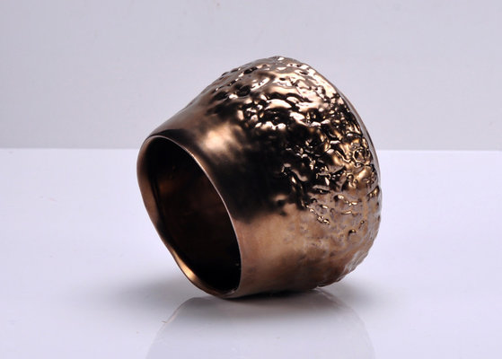 Promotional dark golden home decor candle holders , house outside candle holders