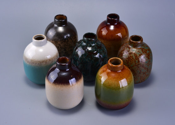 Luxury Ceramic Empty Diffuser Bottles Aromatherapy Home Oil Diffuser Transmutation Glazing Bottle