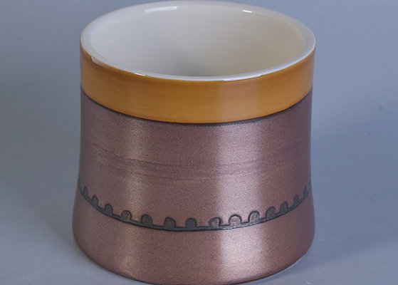 Customized Print Metal Glazing Candle Holder Ceramic For Wedding Decoration