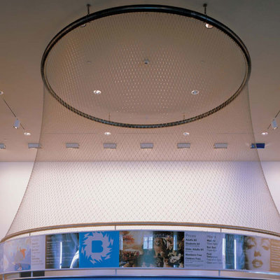 Stainless steel cable netting used as ceilings
