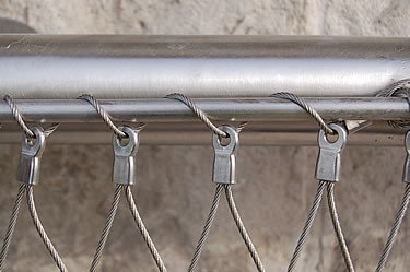 Stainless steel cable mesh installation