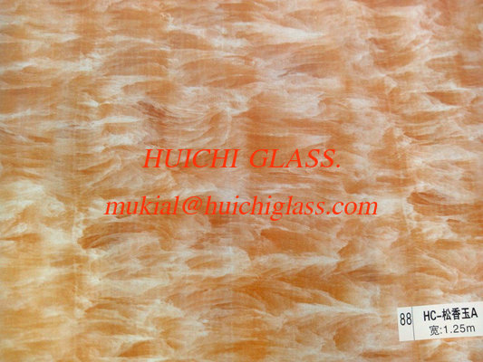 Decorative glass insertion for laminating glass(marble paper)
