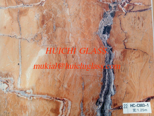 Decorative glass insertion for laminating glass(marble paper)