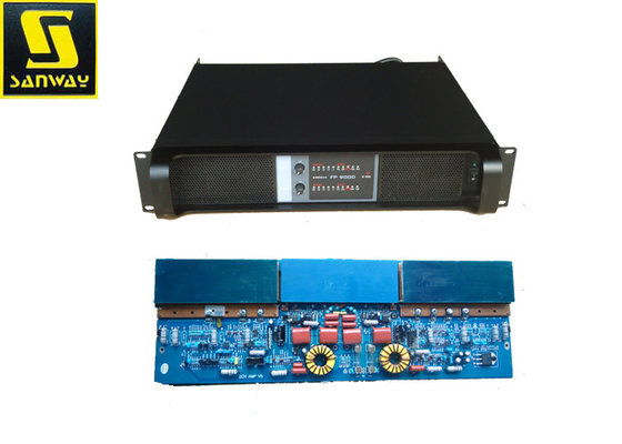 Amplificador negro 9000W del PA del canal del color 2 con el disipador de calor de cobre puro