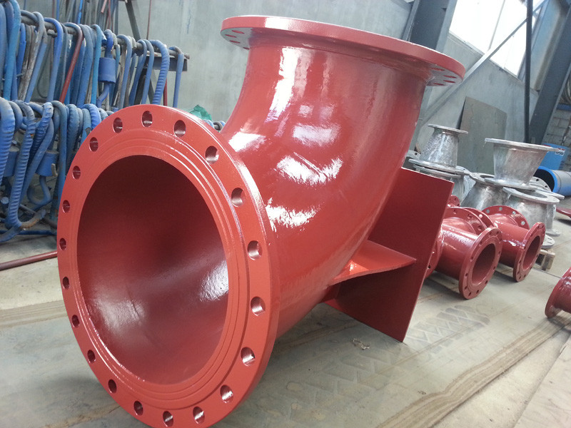Ductile Iron Double flange 90 angel duck foot bend