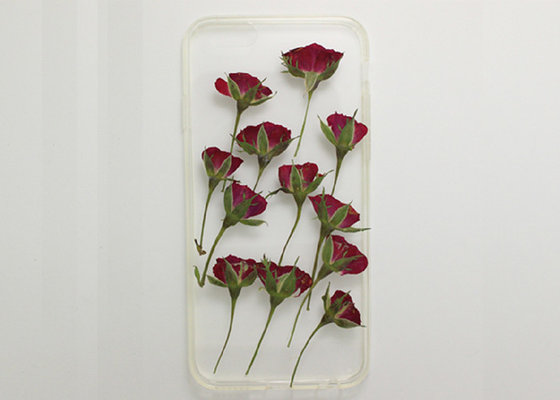Red Dried Rose Petals Crafts , Dried Rose Buds Crafts For Cell Phone Case